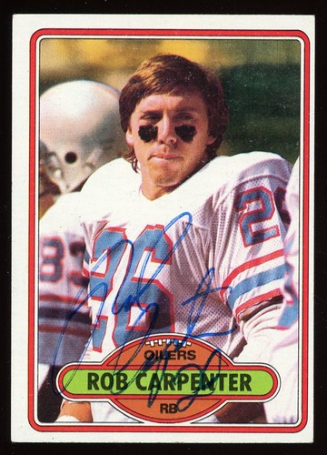 1980 Topps ROB CARPENTER Signed Card autograph auto GIANTS OILERS RAMS ...