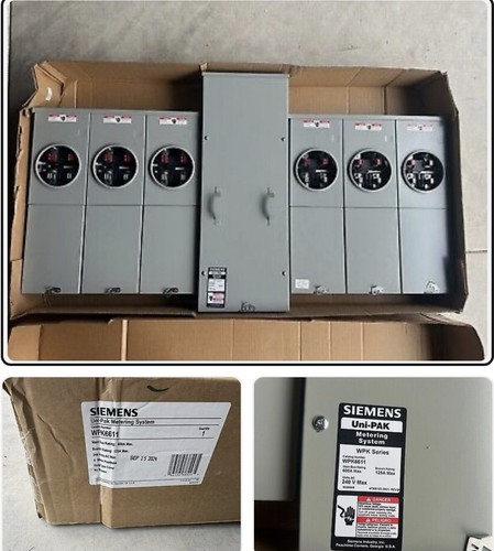 Siemens WEPK6611 600Amp 6-Gang Uni-Pak Meter Panel 125a Per Socket New ...