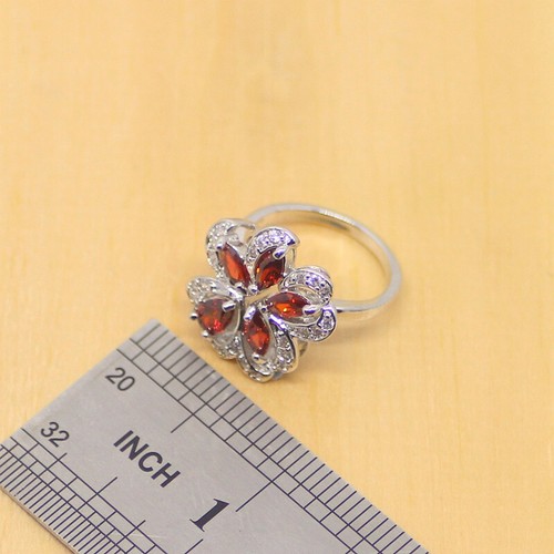 FIRE COLORED 925 SILVER AND ZIRCONITE RING. | eBay