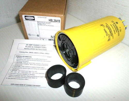 ⭐NEW IN BOX⭐ HUBBELL HBL26418 HUBBELLOCK 60-Amp FEMALE CONNECTOR 60A ...