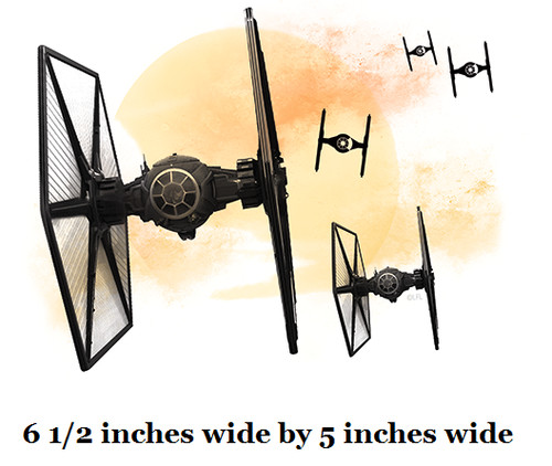TIE Fighter Decal Imperial Starfighter Wall Sticker Star Wars Peel ...