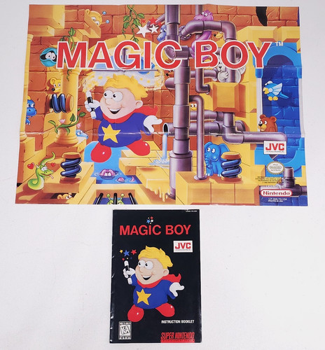 Vintage Magic Boy SNES Nintendo Game Instruction Manual & Poster U/P ...