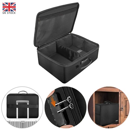 Fireproof Document Box with Lock File Storage Organizer Box, Waterproof ...