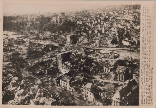 WW2 1945 The Blitz Kleve Germany Bombing Aftermath Aerial View Press ...