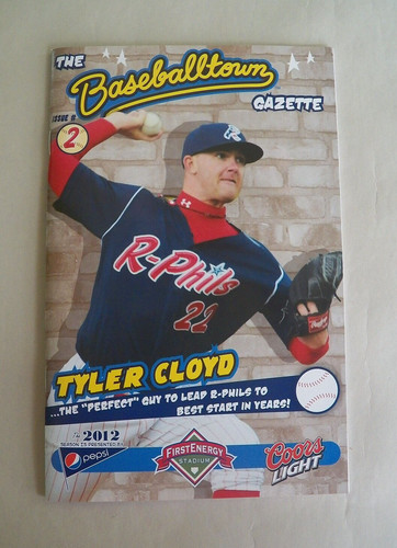 2012 Reading Phillies Baseballtown Gazette Issue 2 Tyler Cloyd SGA | eBay