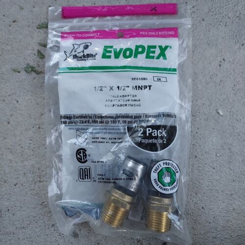 2-Genuine SharkBite 1/2 Inch MNPT EvoPEX Male Adapters Push - PEX ONLY ...