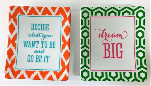 TWO'S COMPANY Set of 2 Dream Big Trinket Plates | eBay