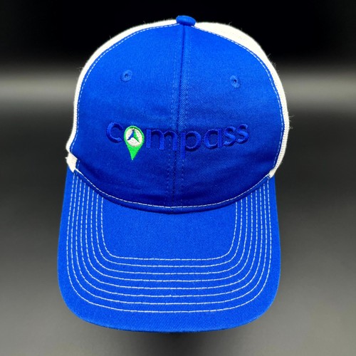 Compass Hat Port Authority Mens Blue Trucker Cap Mesh Snapback ...
