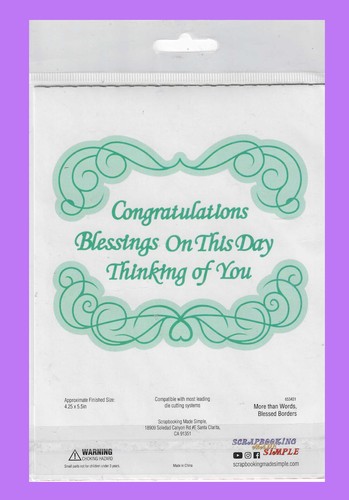 SIMPLY DEFINED DIE - BLESSED BORDERS - CONGRATULATIONS - THINKING OF ...
