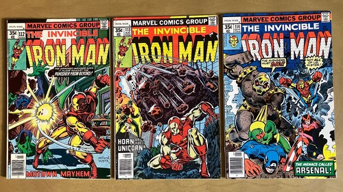 Invincible Iron Man #112 #113 #114- (1978)- Fine/Very Fine (FI/VF) | eBay