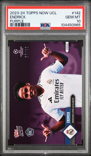 2024 Topps Now Endrick Real Madrid Purple #/99 Wonderkid ROOKIE PSA 10 ...