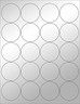 6 SHEETS 3/4" ROUND BLANK SILVER METALLIC STICKERS LABELS SEAL SHINY ...