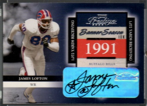 2002 Playoff Prestige Banner Season Auto Autograph James Lofton 18/25 ...