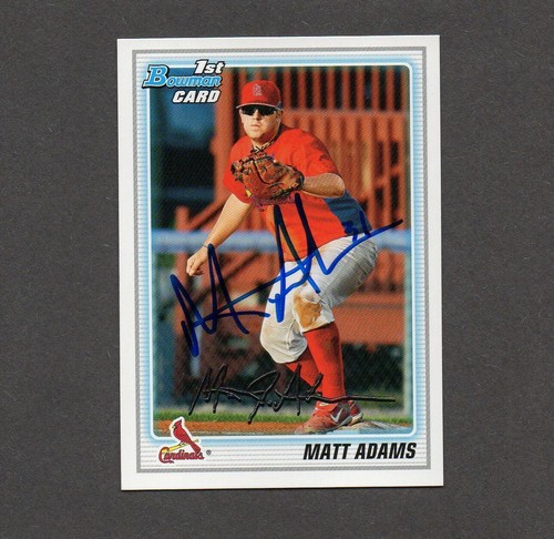 Matt Adams Signed Autographed 2010 Bowman #14 RC Cardinals | eBay