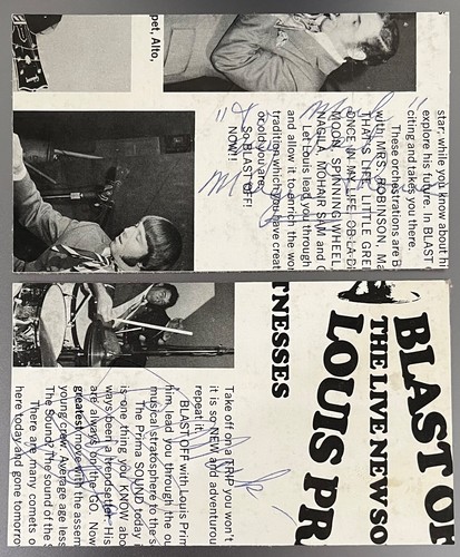 Sam Butera & Morgan Thomas Signed Autograph 3x5 Cut Signatures Louis ...