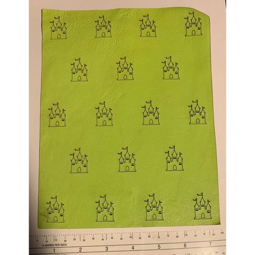 Sale #1 7"x9" CASTLES - Apple Green Laser Etched Supple Lambskin ...
