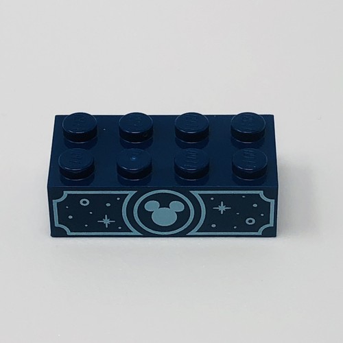 LEGO Brick 2x4 Metallic Blue MICKEY MOUSE Head Sparkles (Earth) DARK ...