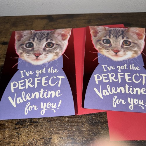 Hallmark Cat Valentine’s Day card With Envelope (3-D Effect ) Lot Of 2 ...