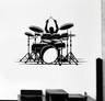 Vinyl Wall Decal Drum Kit Drummer Music Musical Instrument Stickers ...