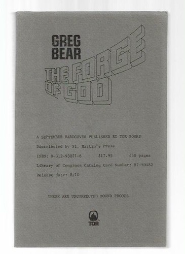 The Forge of God by Greg Bear (First Edition) 9780312930219| eBay