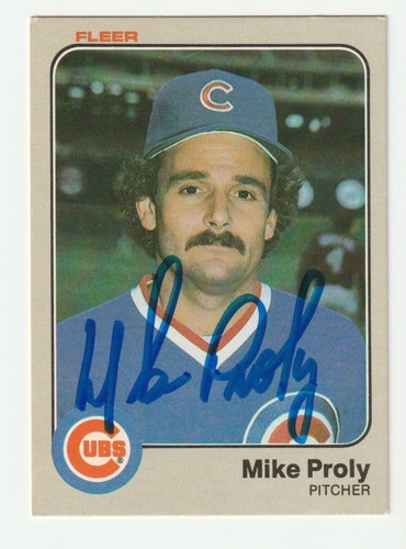 Mike Proly Signed 1983 Fleer Card #505 Auto Chicago Cubs Autograph ...