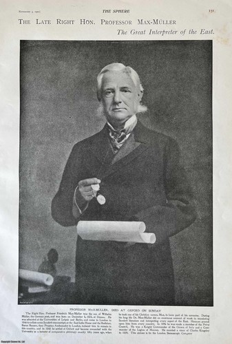 PORTRAIT OF THE RT. HON. PROFESSOR FRIEDRICH MAX-MULLER: THE GREAT ...