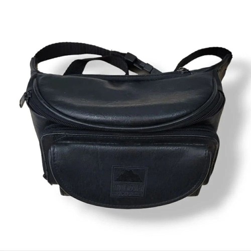 Vintage Trailmaker Equipment Black Leather Adjustable Waist Fanny Pack ...