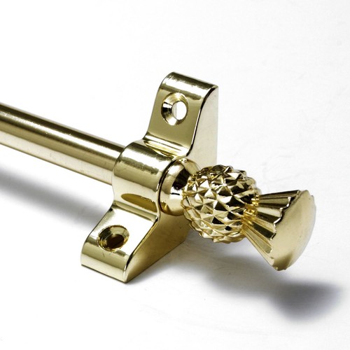 Polished Brass Stair Rods - 3/8" x 28.5" - Simplicity - Thistle Finial ...