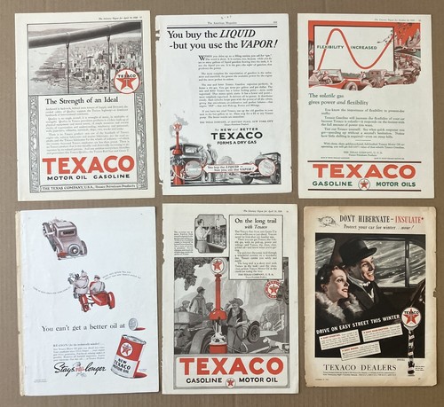 Texaco Vintage Advertisements Lot of 6 | eBay