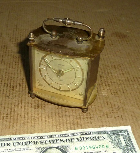 Vintage Florn Jewel Alarm Clock,w.Germany,KEMPER INSURANCE,Keeps Time ...