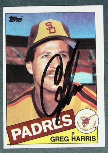 San Diego Padres star Greg Harris signed autographed 1985 Topps ...