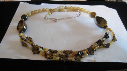 NWOT JAY KING STERLING SILVER NECKLACE, 22" LONGEST, TIGER'S EYE & ? | eBay