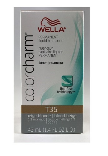 Wella Color Charm Permanent Liquid Toner[T35] Beige Blonde 1.4 oz /42ml ...