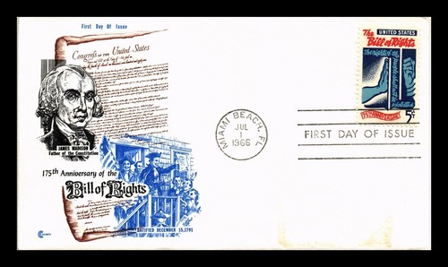 DR JIM STAMPS US COVER BILL OF RIGHTS FDC SCOTT 1312 COVER CRAFT ...