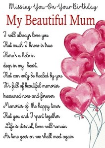 mum birthday memorial card products for sale | eBay
