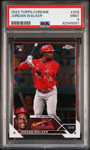 2023 Topps Chrome #209 Jordan Walker Rookie Card PSA 9 Mint! Cardinals ...