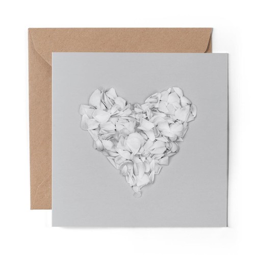 1 x Blank Greeting Card BW - Rose Petal Love Heart Flower #38032 | eBay