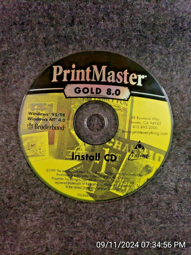 PrintMaster Gold 8.0 Install DISK Windows 95/98 NT TESTED (CAB1S1) | eBay