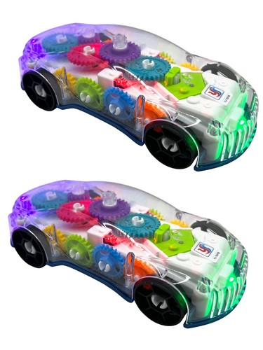 Set of 2 Cars LED Light up Cars Toy with Colorful Light Moving Wheel ...