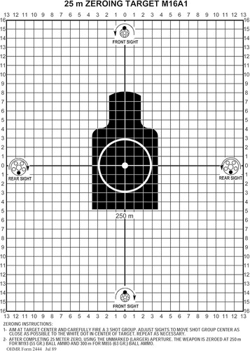 M16A1 25 Meter Zeroing Target on EZ Peel Notepad 744110539585| eBay