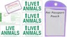 Live Animal Sticker Label Set of 5 w/ Pet Passport Pouch PINK ...