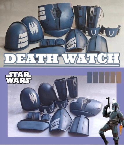 The Mandalorian Star Wars Death Watch Armor Helmet Mask Set FRP Props ...