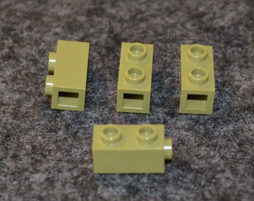 (4) 1x1x2 Olive Green Brick w/ 2 Pegs on 1 Side Bricks (SNOT) - NEW ...