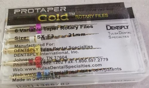 Protaper Gold Rotary Files 21mm SX-F3 Dentsply Tulsa Assorted ...