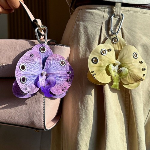 Simulation Flower Flower Bag Pendant Butterfly Orchid Keychain | eBay ...