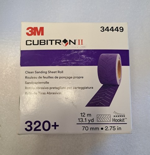3M 34449 Cubitron II Hookit Clean Sanding Sheet Roll 320+ grade 70mm x ...
