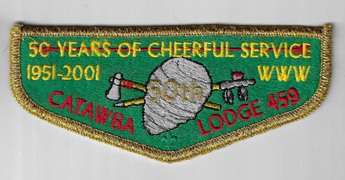 OA 459 Catawba 1951-2001 50 Yrs. Of Cheerful Service Flap GMY Bdr. MCC ...