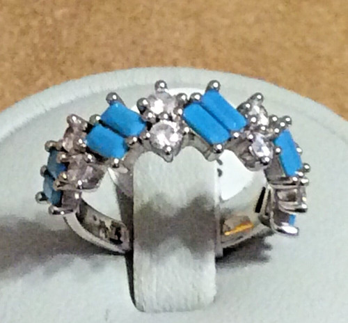 Bomb Party A Band of Wonder Turquoise Mg Rhodium Plate Ring SZ 5 ...