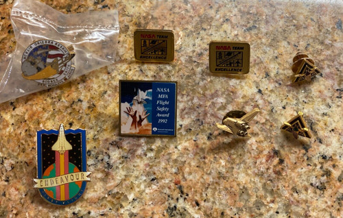 NASA Space Shuttle Endeavour Gold Tone Enamel Charm Pins Astronauts set ...