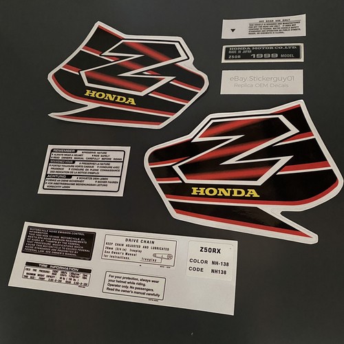 HONDA Z50R MONKEY BIKE 1999 DECAL STICKER SET INC TANK, WARNING AND ...